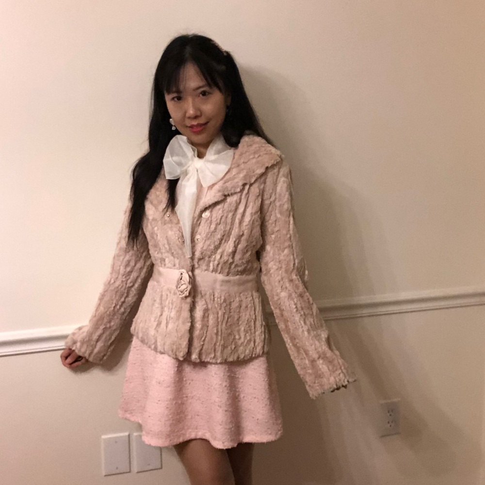 Beth Bowley Anthropology Dusty Pink Fur Coat - Gem